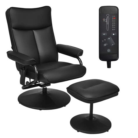 Giantex Massage Swivel Recliner Chair With Footrest Stool Ottoman Pvc