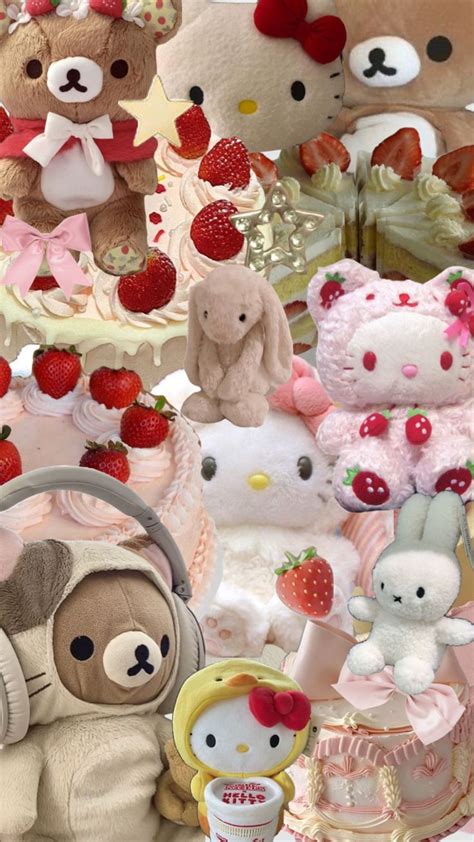 Hellokitty Rillakuma Strawberry Strawberries Pinkaesthetic