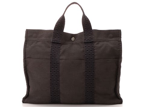 Hermes エルメス エールライントートmm トートバッグ ラージートート キャンバス グレー【472】hg の購入なら「質」の大黒屋（公式）