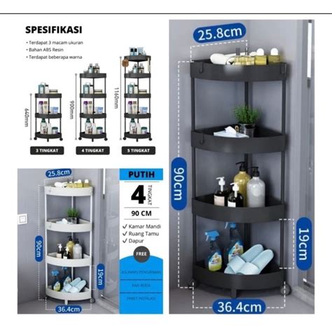 Jual Rak Troli Siku Sudut 4 Susun Serbaguna Rak Dapur Serbaguna