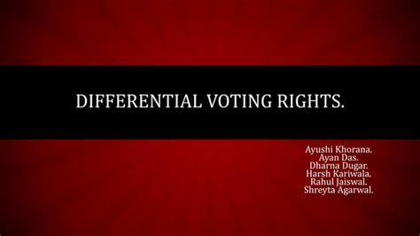 Differential Voting Rights Pptx