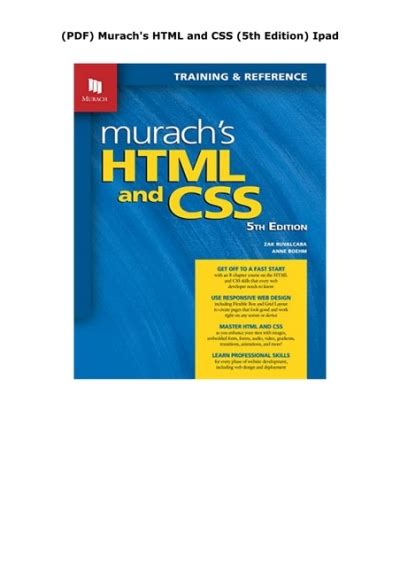 PDF Murach S HTML And CSS 5th Edition Ipad