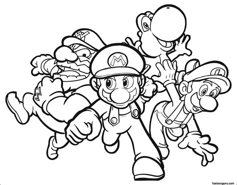 Printable Super Mario Characters Coloring Pages Printable Coloring