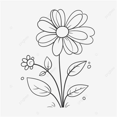 꽃과 나뭇잎 윤곽선 스케치 드로잉이 있는 색칠 페이지 벡터 봄 꽃 그리기 봄 꽃 개요 봄 꽃 스케치 Png 일러스트 및 벡터 에 대한 무료 다운로드 Pngtree