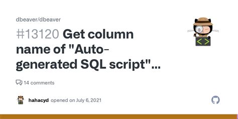 Get Column Name Of Auto Generated Sql Script Double Quoted · Issue