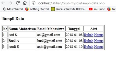 CRUD PHP MySQLi YELLOWWEB ID