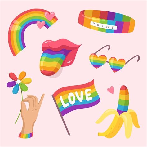 Free Vector Flat Lgbt Pride Month Elements Collection