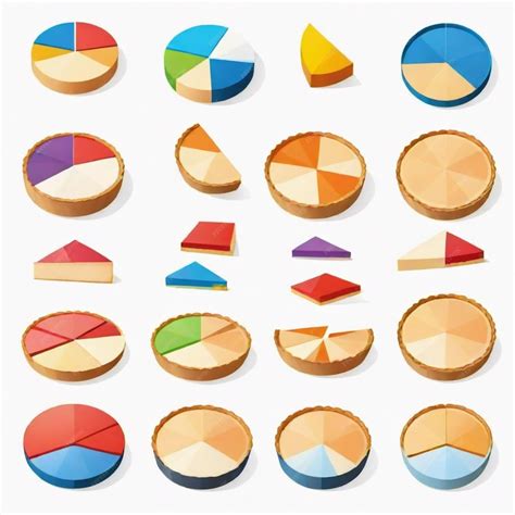 Pie Chart Detailed Vector Set Premium Ai Generated Vector