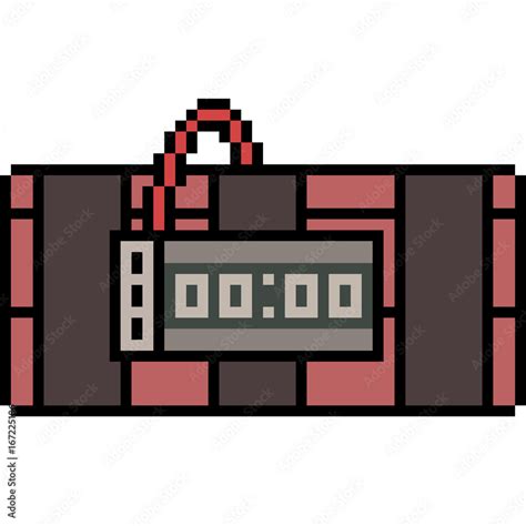 Vector Pixel Art Grenade Stock Vector Adobe Stock