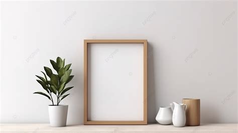 흰색 선반 빈 모형 템플릿에 수직 나무 액자를 그린 3d 그림 갤러리 벽 선반 벽 예술 배경 일러스트 및 사진 무료