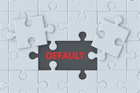 단어 기본값과 퍼즐 조각 퍼즐 금융 위기 채무 불이행 은행 부문의 파산 경제적 문제 인플레이션 평가 절하 상단 보기 3d 렌더링 3차원 형태에 대한 스톡 사진 및 기타