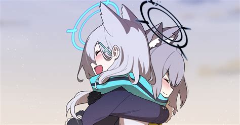 Blue Archive Sunaookami Shiroko Shiroko Terror Hug Pixiv