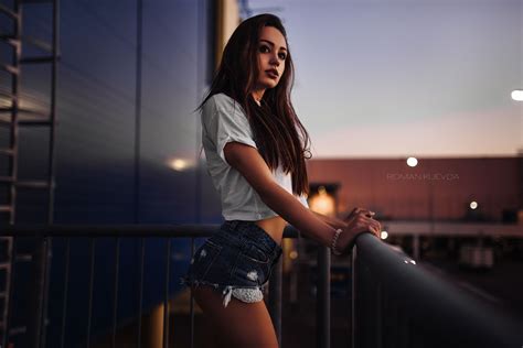Wallpaper Women Model Portrait Depth Of Field T Shirt Looking