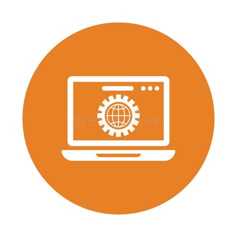 Browser Setting Settings Icon Orange Color Vector EPS Stock Vector