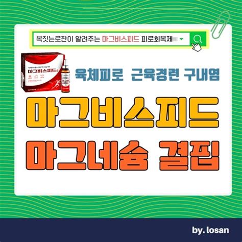 이동국 마그네슘 마그비스피드 효능 가격 부작용 네이버 블로그