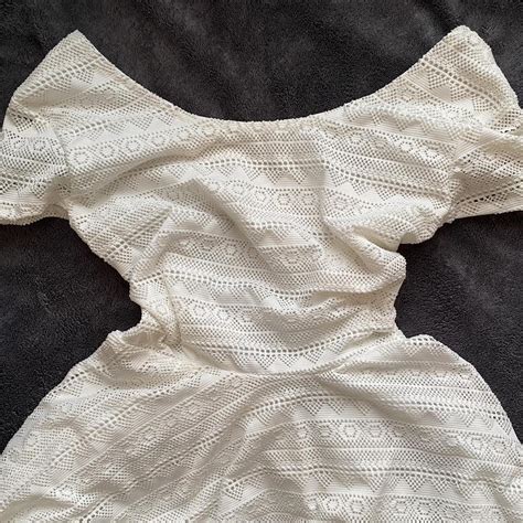 White Boho Mini Dress Depop