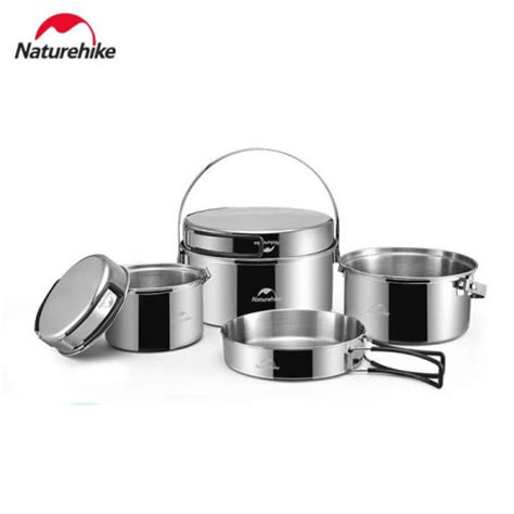 Naturehike 三合一不銹鋼套鍋 Nh22cj005 304不銹鋼 套鍋一體收納 Outlet Express Hk 生活百貨城