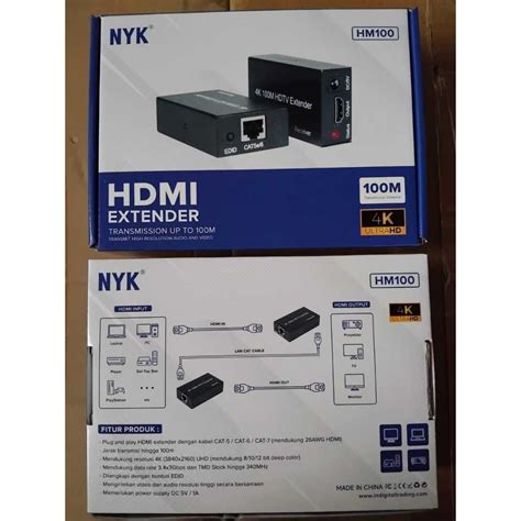 Jual HDMI Extender NYK HDMI Extension Kable LAN Ethernet 100M RJ45 Shopee Indonesia