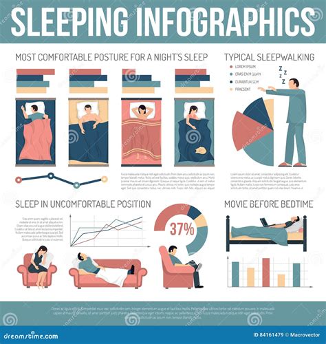 Sleeping Infographics Layout Stock Vector Illustration Of Position