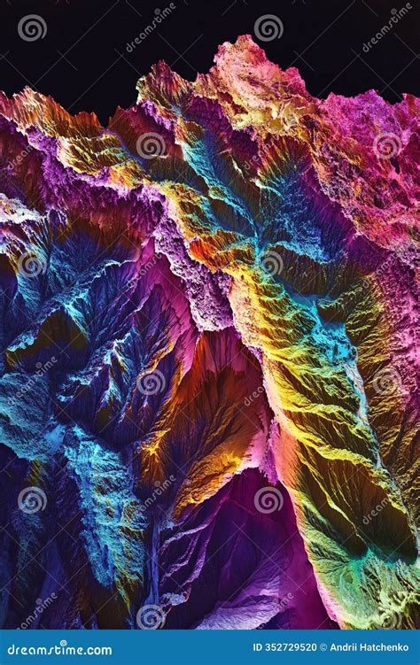 Technical Gis Map Of A Canyon System Created From Lidar Scans With Elevation And Slope Angles