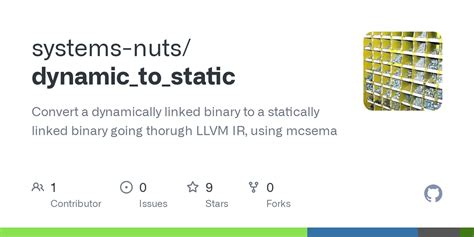 Github Systems Nutsdynamictostatic Convert A Dynamically Linked Binary To A Statically