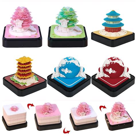 Omoshiroi Block 3d Notepad Sakura Treehouse 3d Calendar 2024 3d Memo Pad Block Notes Offices