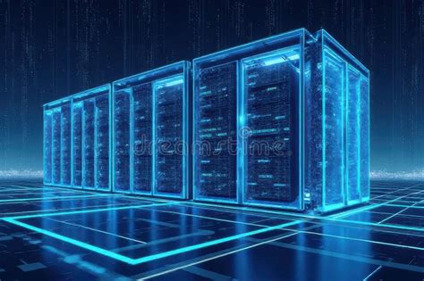 Visualizing Web3 Infrastructure Via Futuristic Data Center Design Stock Illustration