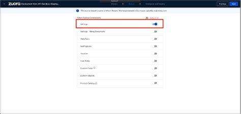 using quick filters in deployment manager zuora
