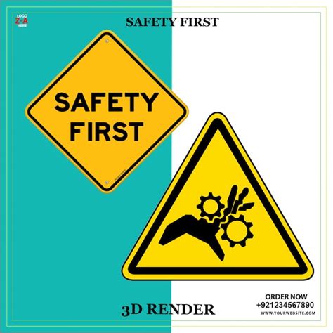 Safety First Warning Sign Psd High Quality Free Psd Templates For