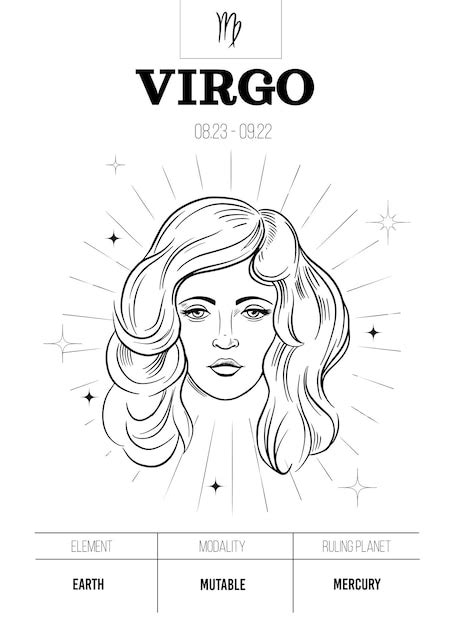Virgo Símbolo Del Zodíaco Signo De Astrología Ilustración De
