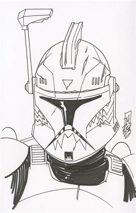 Clone Commander Wolffe Star Wars Signed Original Drawing By Tom