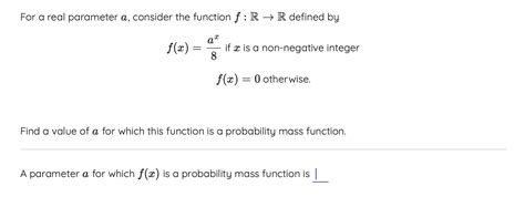 Solved For A Real Parameter A Consider The Function F RR Chegg