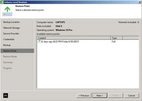 Restore From A Cloud Provider With Veeam Agent For Microsoft Windows