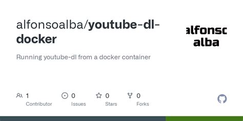 Github Alfonsoalba Youtube Dl Docker Running Youtube Dl From A