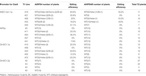 Table 1 From Crispr Cas9 Based Gene Editing Using Egg Cell Specific