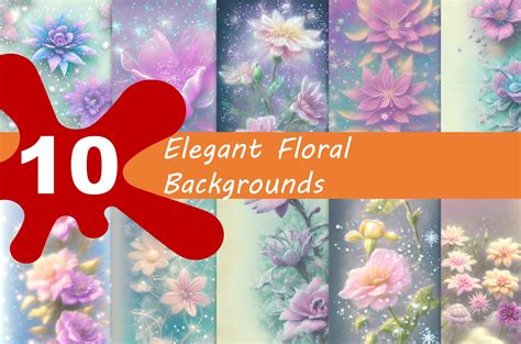 Elegant Floral Backgrounds Set Graphic By Adithyes · Creative Fabrica