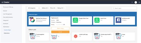 Custom Apps Marketplace Zoho Creator Help