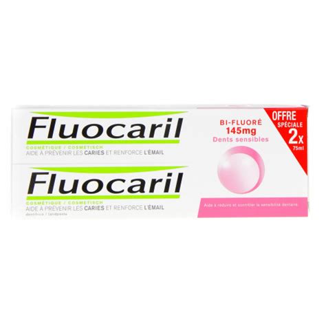Fluocaril Dentifrice Dents Sensibles Bi Fluoré Lot de 2 x 75 ml