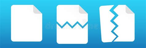 Corrupted File Icon Failed Document With Error Stock Vector