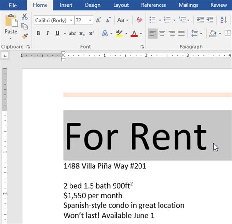 Word Formatting Text