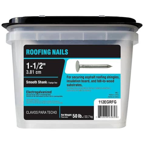 Grip Rite 1 12 In X 11 Gauge Electrogalvanized Flat Head Smooth Shank