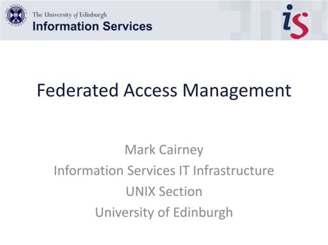 Federated Access Management Ppt