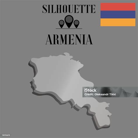 European Armenia Outline World Map Contour Silhouette Vector