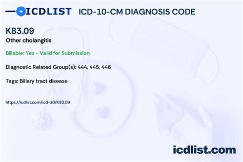 Icd 10 Cm Diagnosis Code K83 09 Other Cholangitis