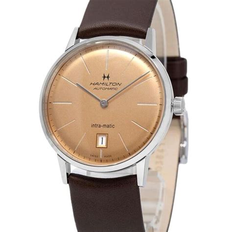 Hamilton American Classic Intra Matic 38mm Champagne Dial Mens Watch