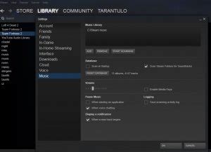 Steam Music Player Settings Tarantulo Lt