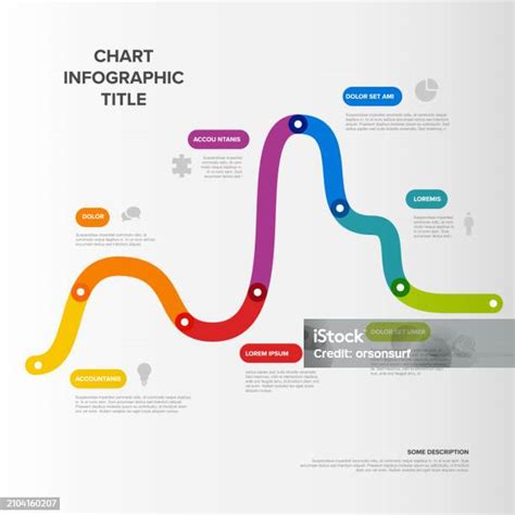 Thick Line Growth Infogrpahic Graph Timeline Diagram Template向量圖形及更多信息