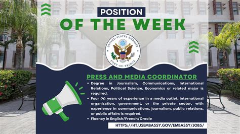 U S Embassy Haiti On Twitter We Are Recruiting A Press And Media Coordinator If You Meet