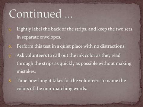 Science Fair Stroop Effect PPTX Brain And Nervous System Disorders Diseases And Conditions