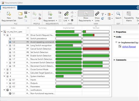 Track Requirement Links By Using Implementation Status Matlab And Simulink